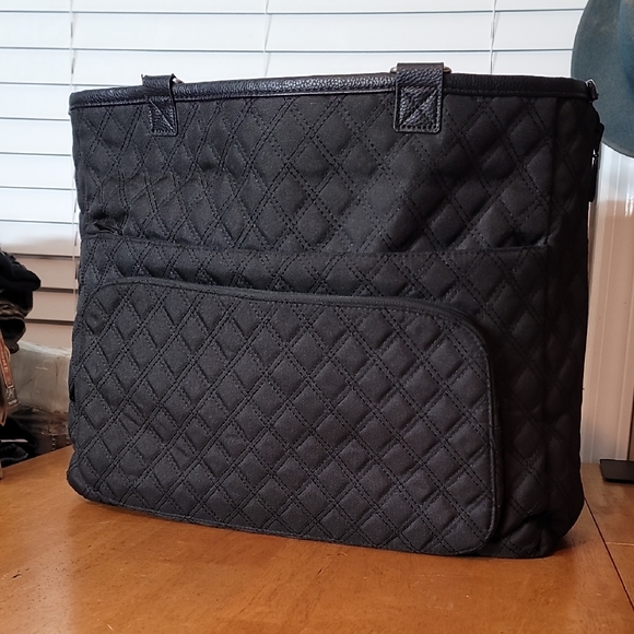 thirty-one | Bags | Thirty One Double Take Tote Black Quilted Diamond ...